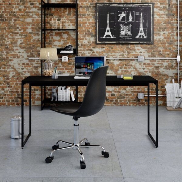 Mesa De Escritório Studio 150cm Industrial Preto E Ônix Preto / Ônix ...