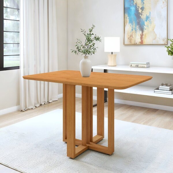 Mesa De Jantar 4 Lugares Retangular Tampo Mdf Bold Marrom/amêndoa Clean ...