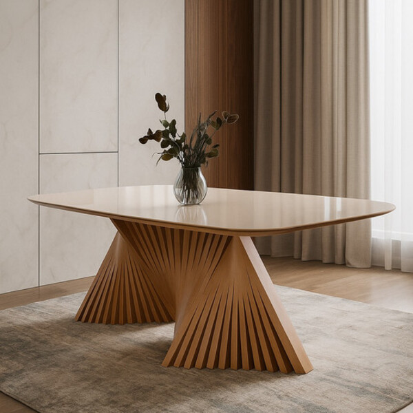 Mesa De Jantar Com Base Escultural 2,40x1,10 Opala Harmonia | Leroy Merlin