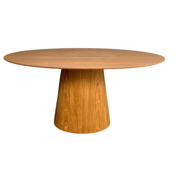 Mesa De Jantar Cone Oval 130x90 Cm Tampo Freijó Base Freijó - Marrom ...