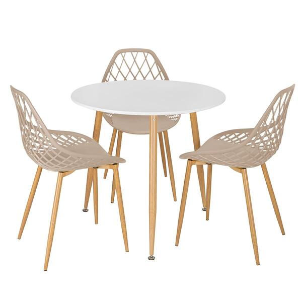 Mesa De Jantar Redonda 80 Cm Branco + 3 Cadeiras Clarice Cloe | Leroy ...