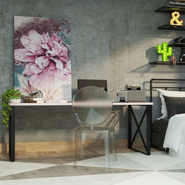 Mesa De Metalon E Madeira Home Office Mesa Triangle - Coleção Aquarela ...