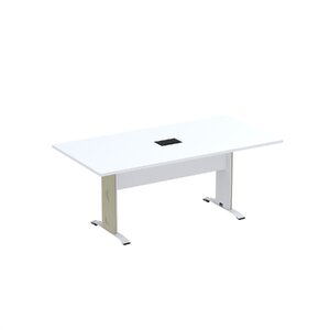 Mesa De Reunião Com Power Box 180x90cm Aretto Branco/bege | Leroy Merlin