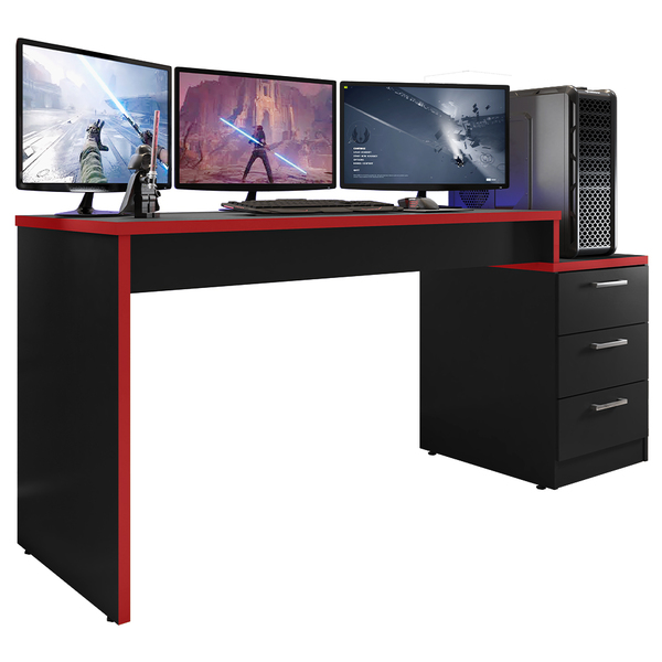 Mesa Gamer Drx 500 Pequim L01 Preto Tx/vermelho - Amarena Móveis ...
