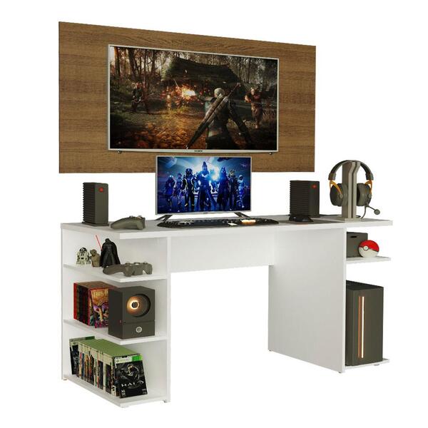 Mesa Gamer Madesa 9409 E Painel Para Tv Até 50 Polegadas - Branco ...