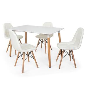 Mesa Jantar Branca 4 Cadeiras Branca Império Brazil Business | Leroy Merlin