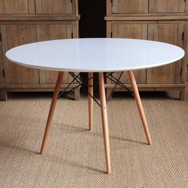 Mesa Jantar Eiffel Mdf Tx 120 Redonda Cozinha Madeira Branco | Leroy Merlin