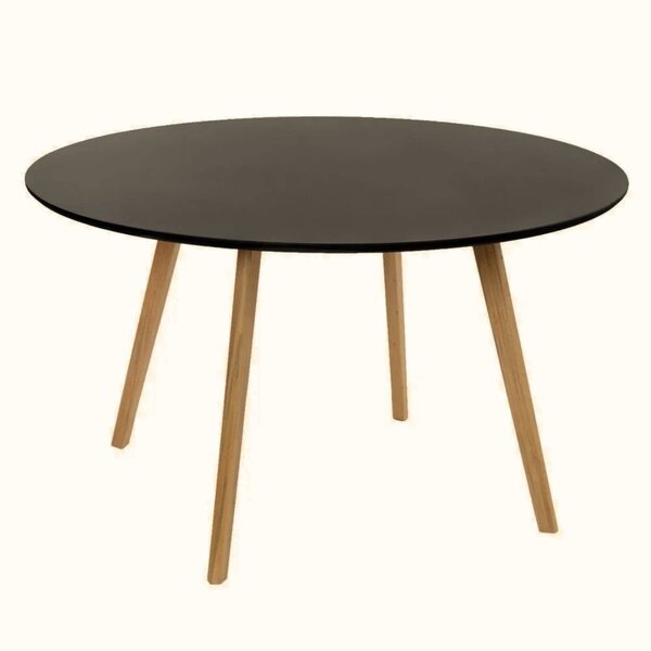 Mesa Jantar Leda Wood 100cm Madeira Mdf Tx Redonda Base Metal Preto ...
