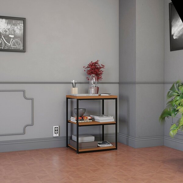Mesa Lateral 45cm Kappesberg Crome Marrom Canela/preto Canela/preto ...