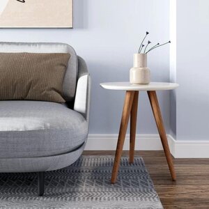 Mesa Lateral 60cm Tampo Em Mdf Esmeralda Branco Branco | Leroy Merlin