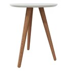 Mesa Lateral 60cm Tampo Em Mdf Esmeralda Branco Branco | Leroy Merlin