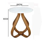 Mesa Lateral Bella 50x60cm (pé Cebola) Vidro Branco Off-white/mel Off ...