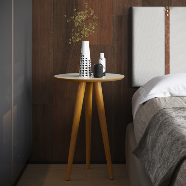 Mesa Lateral Oval Para Sala Osaka Off White Freijo | Black Friday Leroy Merlin