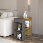 Mesa Lateral Para Sala De Estar 60x30cm Mital Preto Mel/grafite Mel ...