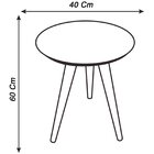 Mesa Lateral Tampo Espelhado 60x40cm Pés Palito Marrom Branca Com ...