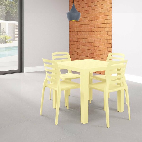 Mesa Niala Quadrada Adulta Tampo Plástico Amarelo | Leroy Merlin