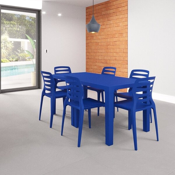 Mesa Niala Quadrada Adulta Tampo Plástico Azul | Leroy Merlin