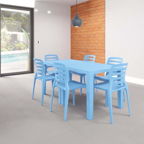 Mesa Niala Quadrada Adulta Tampo Plástico Azul Celeste | Leroy Merlin