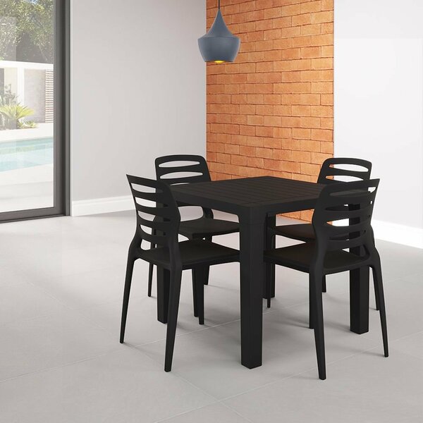 Mesa Niala Quadrada Adulta Tampo Plástico Preto | Leroy Merlin