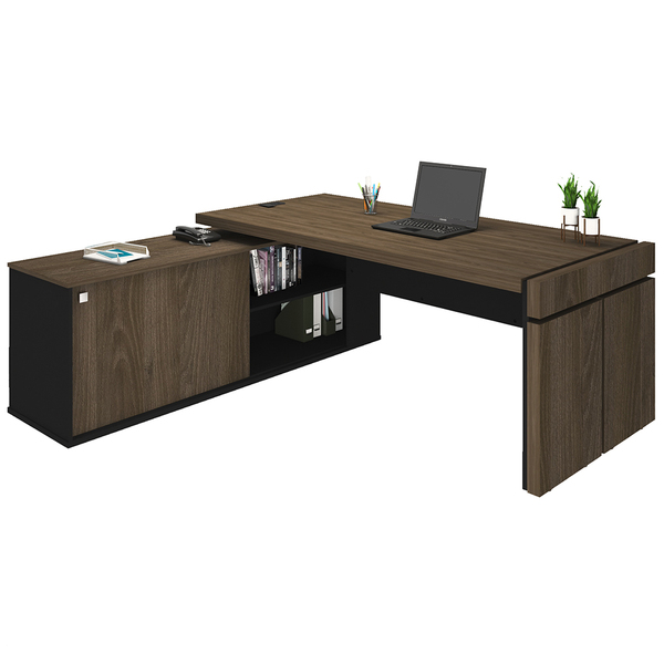 Mesa Para Escritório Em L Caixa Com Tomada Atria Executiva 200x183cm ...