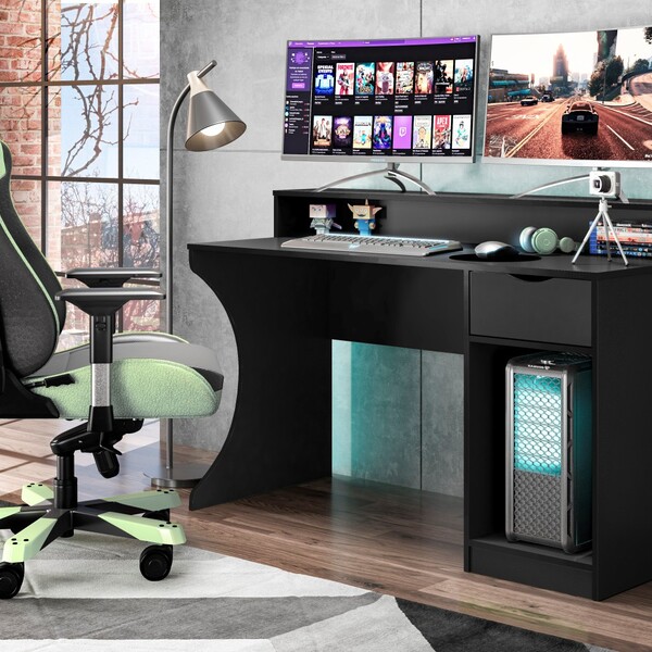 Mesa Para Pc Gamer Ninja Preto | Leroy Merlin