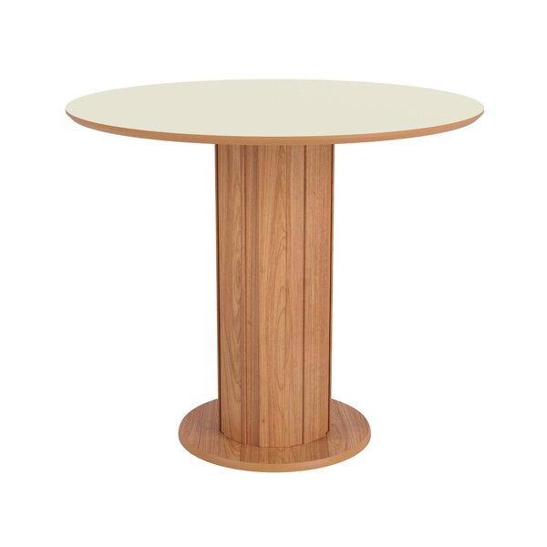 Mesa Redonda 90cm Pés Ripados Dalla Costa Off White/freijó | Leroy Merlin