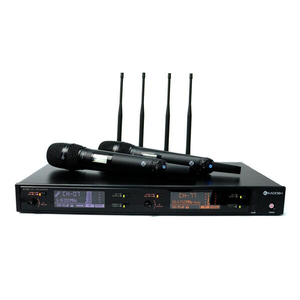 Microfone Duplo Kadosh K1202m Dinâmico Cardióide S/fio Preto | Leroy Merlin