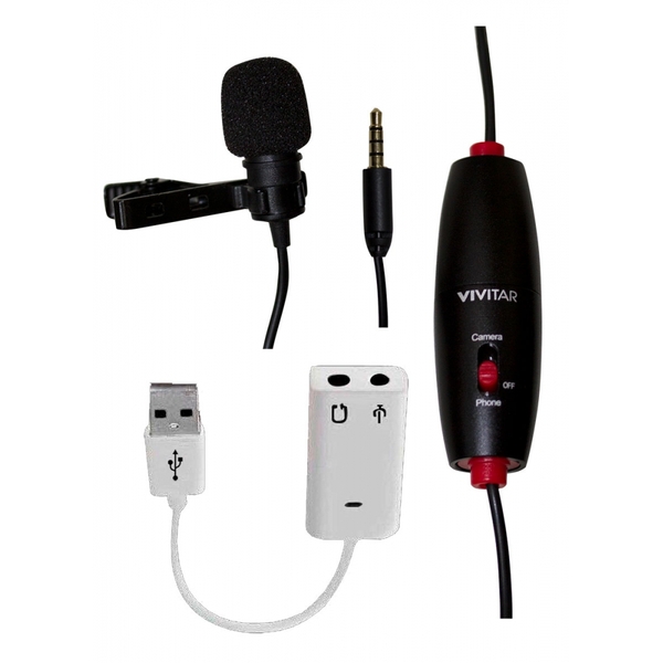 Microfone Vivitar Vlogger Profissional Com Cabo De 6 Metros + Adaptador ...