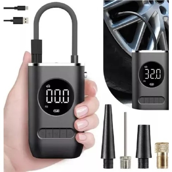 Mini Compressor De Ar Portatil Calibrador Para Pneu Carro Moto ...