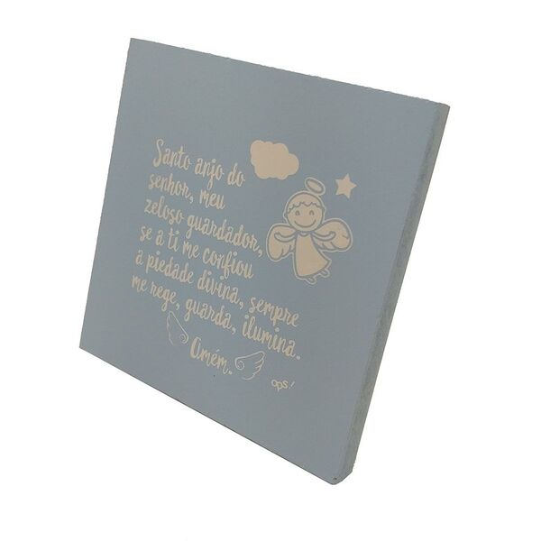 Mini Quadro Decorativo Santo Anjo Azul Bebê 12x12 Cm | Leroy Merlin