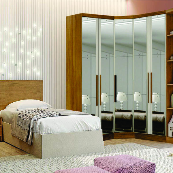 Modulado Closet Completo Espelhado 5 Portas 6 Gavetas - Linea-cumaru ...