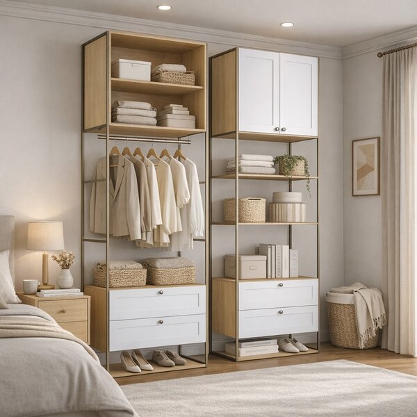 Módulo Closet Industrial Mdf Com Metalon E Frentes Provençal Infinity ...