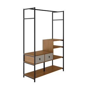 Modulo Closet Tubular 120cm Sevilha Preto/canela Rustico/off White ...