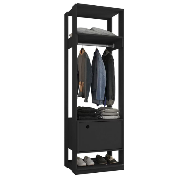 Módulo Guarda Roupa Closet Com 1 Porta Titan Preto Velluto - Móveis ...
