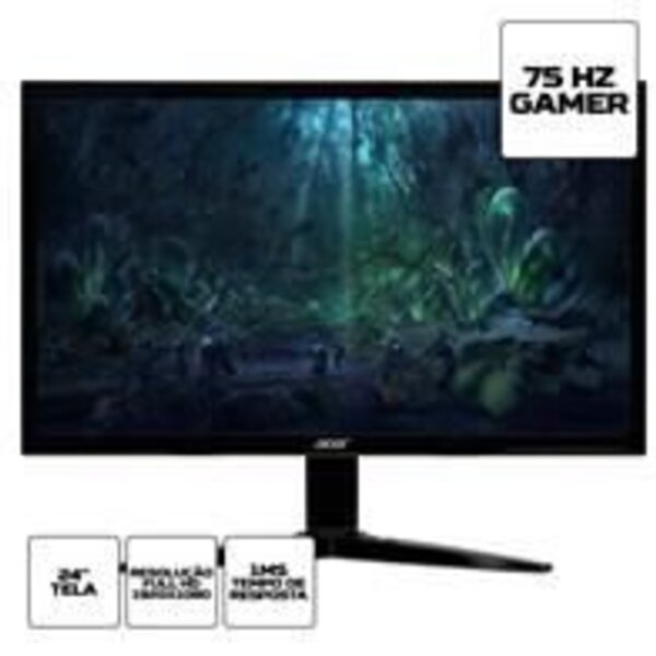 Monitor 24\" Led Acer Gamer - 75hz - 1ms - Multimidia - Full Hd - Hdmi ...