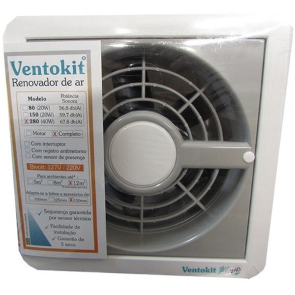 Motor Exaustor Renovador Ar C 280 A 12m² Bivolt Ventokit Wdb | Leroy Merlin