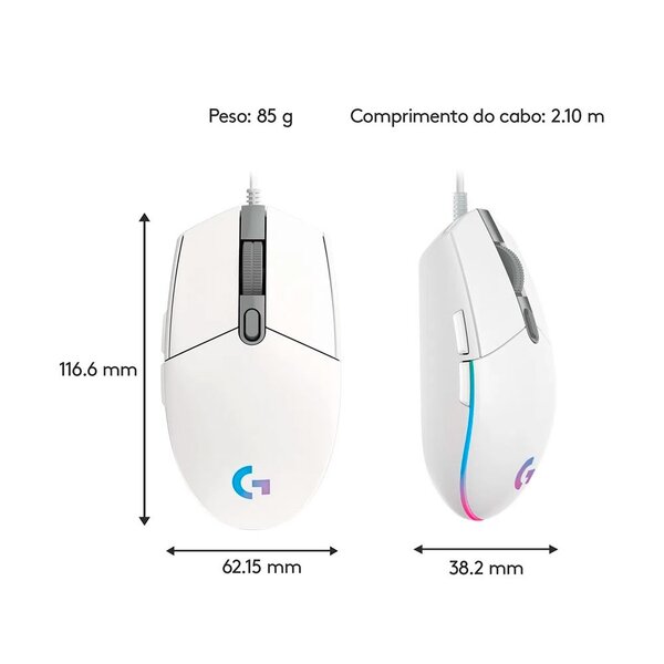 Mouse Gamer Usb G203 Lightsync Rgb Logitech | Leroy Merlin