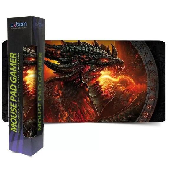 Mouse Pad Gamer Extra Grande Antiderrapante Dragão De Fogo | Leroy Merlin
