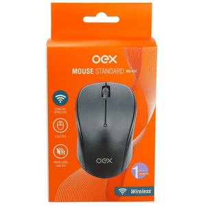 Mouse Standard Preto Sem Fio Oex Ms412 | Leroy Merlin