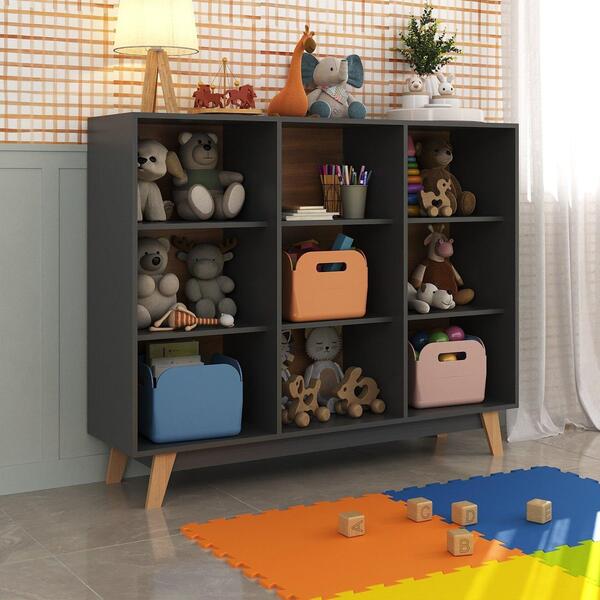 Nicho Infantil Organizar 9 Nichos Amelia Espresso Móveis Grafite/nogal ...