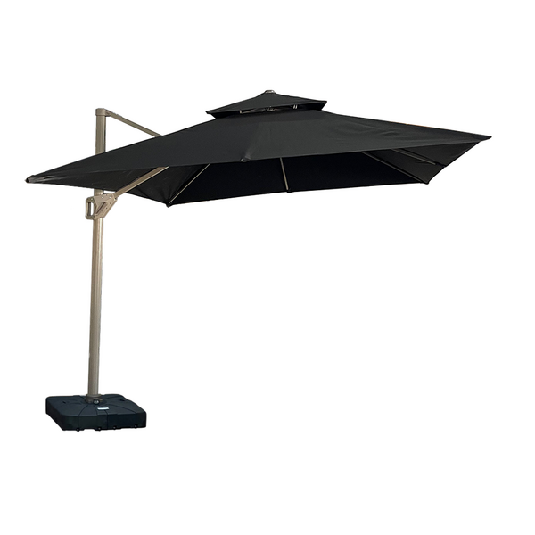 Ombrelone Guarda Sol Gold Led Alumínio 3 0 X 3 0 C/ Base Em 100 L Cor ...