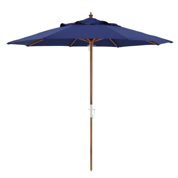 Ombrelone Redondo Em Madeira 2,4m De Diâmetro - Azul Marinho | Leroy Merlin