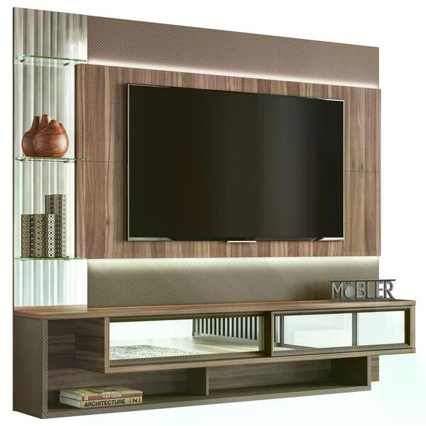 Painel Bancada Suspenso Tv 75 Pol 2001126 Nogueira Cadiz Sepia Mbl ...