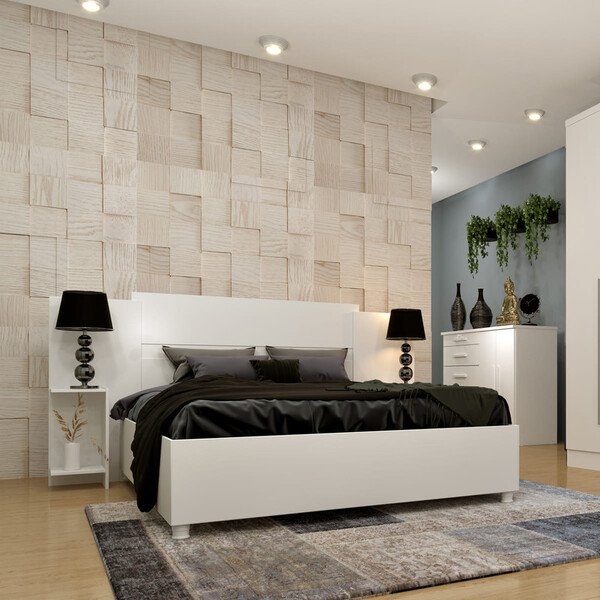 Painel Cabeceira Casal Mdf - Arizona-neve - Tcil Móveis | Leroy Merlin