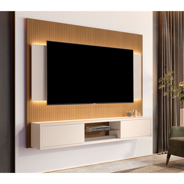 Painel Com Led Para Tv Até 75 Polegadas Jb Bechara Elmo/pérola | Leroy Merlin