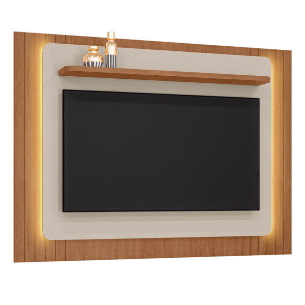 Painel Com Led Para Tvs 60 Polegadas Pará Cedro Off White | Leroy Merlin