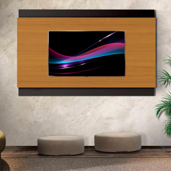 Painel De Parede Tv Até 75 Polegadas Cedro Preto Legacy 2.0 Edn Móveis ...