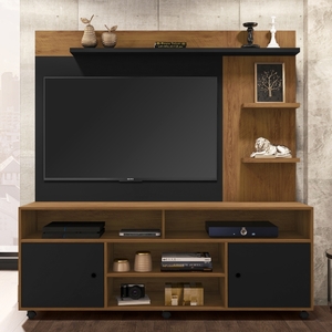 Painel E Rack Para Tv Missy Preto Freijo Rodízios | Leroy Merlin