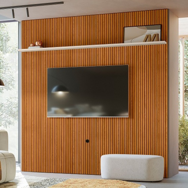 Painel Frisado New Guaporé Cinamomo/off White - Madetec Móveis | Leroy ...