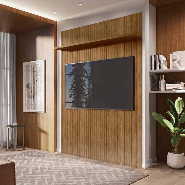 Painel Frisado Para Tv Até 70 Polegadas 220cm Siena Cedro | Leroy Merlin